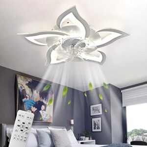 jesskit 26.8" ceiling fan with lights, chandelier ceiling fans with 3 color dimmable and 6 speeds remote control, modern indoor flush mount ceiling fans with lights for living room bedroom dining room