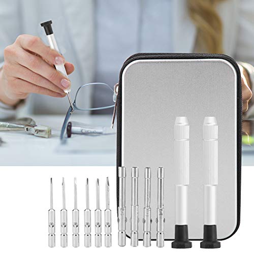 Eyeglass Repair Tool Kit, 12pcs Precision Screwdriver Set, Professional Mini Screwdriver Repair Tools for Eyeglass Glasses Watch CellPhone Electronic Toys Computer Jewelry