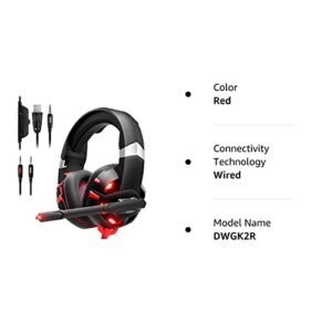 GIZORI Xbox One Headset, PC Gaming Headset with 7.1 Surround Sound Stereo, PS4 Headset with Noise Canceling Mic & LED Light, Compatible with Xbox One, PS4, PS5, PC, Sega Game Gear