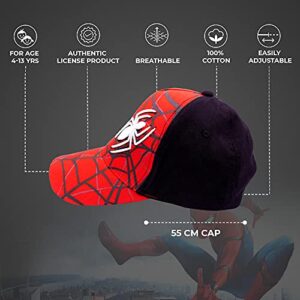 Marvel Spiderman Hat for Boys, Breathable Spiderman Baseball Cap for Toddlers, Boys Ages 3-9