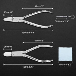 SPEEDWOX Eyeglasses Frame Pliers 6 Inches Round Nose Nylon Jaw and Flat Nose Adjusting Eyeglass Arms Frame Plier 2 Pieces Set Glasses Repair Assembling Tools Glasses Nose Pads Arm Pliers