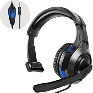 one ear gaming headset for ps5/ps4/xbox series s/xbox series x, megadream wired online game unilateral headset, 50mm drivers|detachable mic|3.5mm headphone jack for switch lite, xbox one, laptop/phone