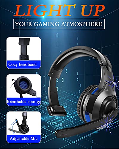 One Ear Gaming Headset for PS5/PS4/Xbox Series S/Xbox Series X, Megadream Wired Online Game Unilateral Headset, 50mm Drivers|Detachable Mic|3.5mm Headphone Jack for Switch Lite, Xbox One, Laptop/Phone