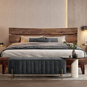 Acacia Aurora 14 Inch Wood Platform Bed, Bed Frame with Headboard, Queen Size Frame, Chocolate