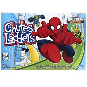 hasbro gaming marvel spider-man web warriors chutes & ladders game (amazon exclusive)