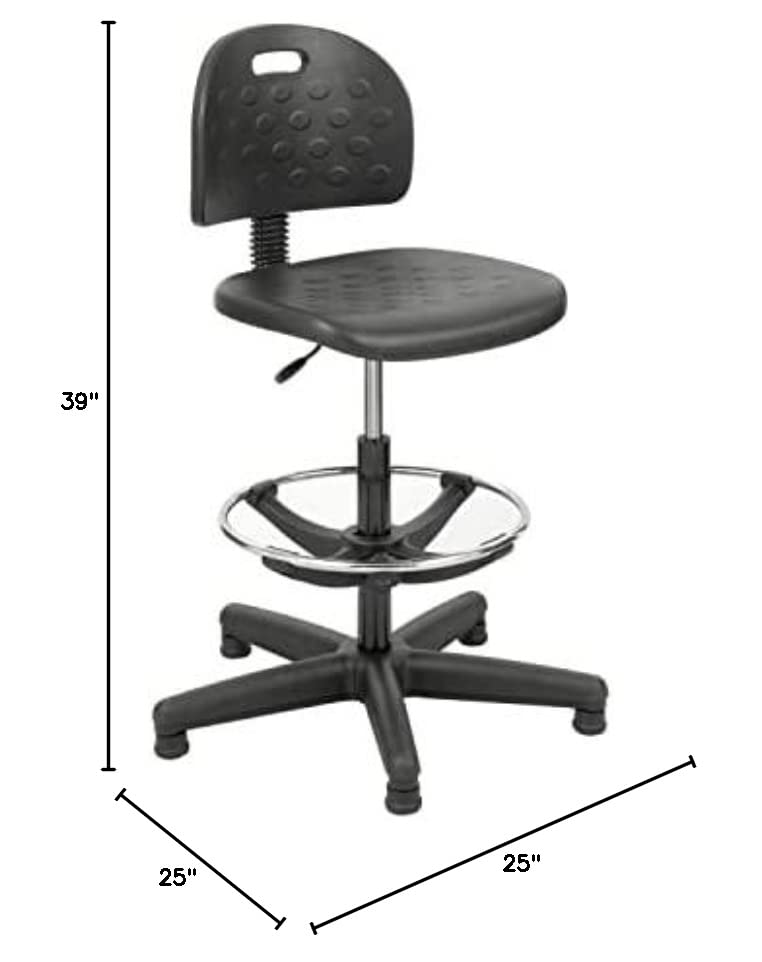 Safco Products 6680 Soft Tough Economy Workbench Chair (Optional arms sold separately), Black