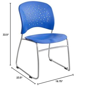 Safco Products 6804BU Reve Guest Chair Sled Base with Round Back, (Qty. 2), Blue