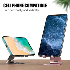 JIUCAIE 2Pack Cell Phone Stand for Angle Height Adjustable Desk Sturdy Aluminum Metal Cute Phone Holder for iPhone,Ipad, Mobile Phone, All Android Smartphone,Desktop