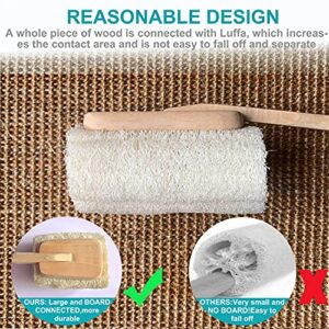 Natural Exfoliating Loofah luffa loofa Bath Brush On a Stick - with Long Wooden Handle Back Brush for Men & Women - Shower Sponge Body Back Scrubber Pack of 1