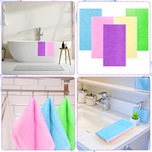 5 Piece 35 inches exfoliating Bath Towels, Korean Body Back Scrubber Shower Towel Japanese Bath Scrub Cloth Beauty Skin Bath Towel, Nylon Shower Towel Body Scrubber loofah for Men and Women