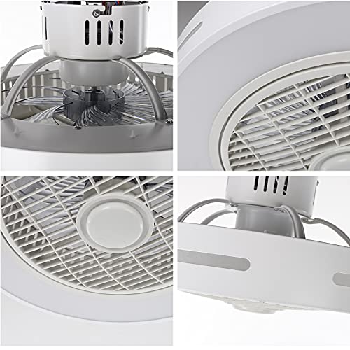 Bedroom Modern Ceiling Fan with Light Low Profile Ceiling Fan, 20" Flush Mount Ceiling Fan with Lights Remote 3 Colors Dimmable LED 3 Speeds 5 Blades Enclose Ceiling Fans for Indoor (Style E)