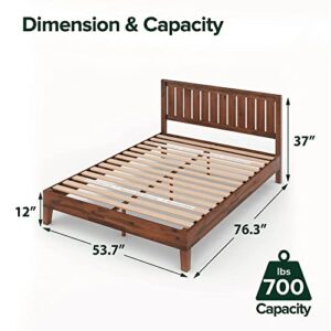 ZINUS Vivek Deluxe Wood Platform Bed Frame with Headboard / Wood Slat Support / No Box Spring Needed / Easy Assembly, Full