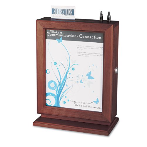 Safco 4236Mh Customizable Wood Suggestion Box 10 1/2 X 5 3/4 X 14 1/2 Mahogany