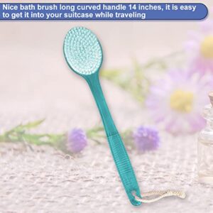 AMERWASH PLUS Back Brush for Shower, 14-inch Long Handle Medium Stiff Bristles Bath Scrubber for Men Women Body Exfoliating and Brushing - 2 Packs Blue