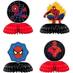 7pcs Spiderman Honeycomb Centerpiece Table Decorations Spiderman Theme Birthday Party Supplies