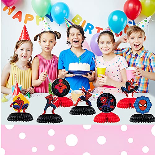 7pcs Spiderman Honeycomb Centerpiece Table Decorations Spiderman Theme Birthday Party Supplies