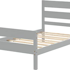 Pvillez Twin Bed Frames, Wood Twin Bed Frame with Headboard and Footboard Kids Bed Frame,Twin Wooden Bedframes Platform with Storage for Girls Boy No Box Spring Needed (Gray)