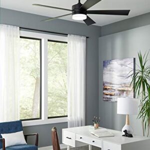 Wynd Smart Indoor and Outdoor 5-Blade Ceiling Fan 60in Matte Black with 3000K LED Light Kit and Remote Control works with Alexa, Google Assistant, Samsung Things, and iOS or Android App