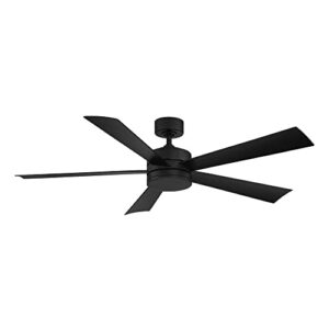 Wynd Smart Indoor and Outdoor 5-Blade Ceiling Fan 60in Matte Black with 3000K LED Light Kit and Remote Control works with Alexa, Google Assistant, Samsung Things, and iOS or Android App