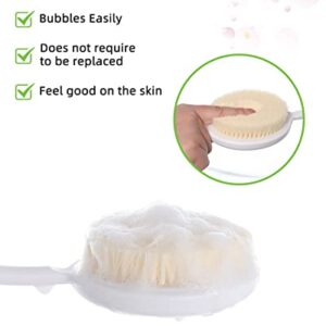 Fanwer 27.5" Back Scrubber for Shower,Back Brush with Long Hnadle for Shower,Shower body Scrubber-Shower Bath Brush for Limited Mobility Men Women