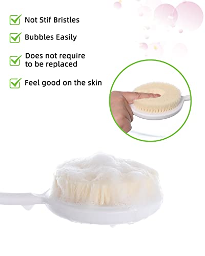 Fanwer 27.5" Back Scrubber for Shower,Back Brush with Long Hnadle for Shower,Shower body Scrubber-Shower Bath Brush for Limited Mobility Men Women