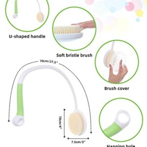 Fanwer 27.5" Back Scrubber for Shower,Back Brush with Long Hnadle for Shower,Shower body Scrubber-Shower Bath Brush for Limited Mobility Men Women