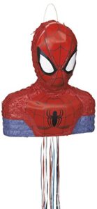 spider-man 3d pull string pinata - 17" x 14", 1 pc