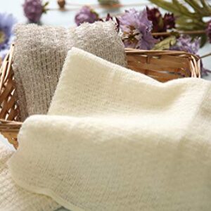 Exfoliating Washcloth [Made in Japan] Shower Back Scrubber, Plastic-Free 100% Natural and Plant-Based Loofah [Eco Friendly Loofah for Women and Men] (3pcs Set (Cotton, Linen and Silk))