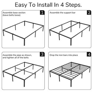 BedStory 16 Inch Queen Size Bed Frame - Heavy Duty Metal Platform Bed Frame - Easy Assembly, No Box Spring Needed - Curved Bed Legs Design to Avoid Injury - Supports Up to 2500 Lbs