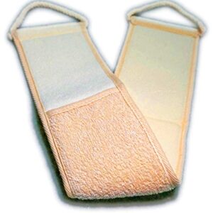 Natural Linen Exfoliating Spa Back Scrubber for Shower for Men and Women, Deep Clean & Invigorate Your Skin