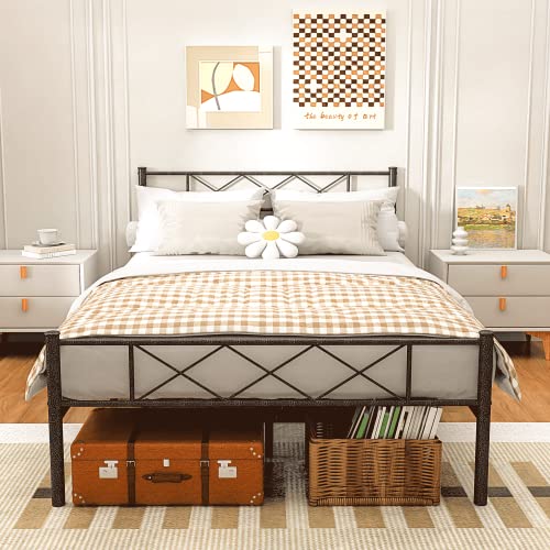 Aolthin Metal Platform Bed Frame, 12 "Metal Bed Frame Base Storage, no Box Springs Required, Easy to Assemble, Full