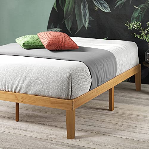 ZINUS Moiz Wood Platform Bed Frame / Wood Slat Support / No Box Spring Needed / Easy Assembly, Natural, Queen