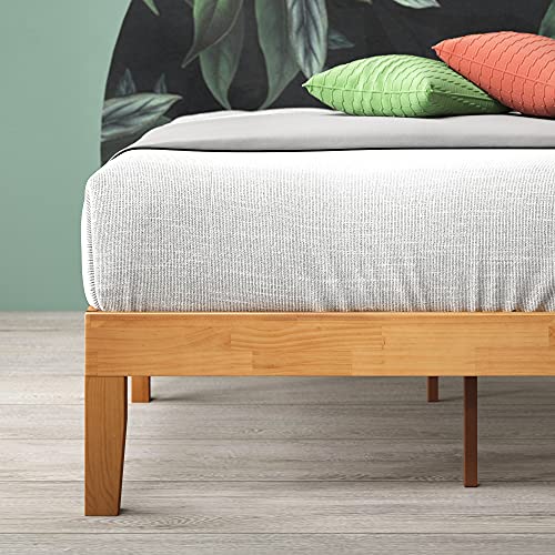 ZINUS Moiz Wood Platform Bed Frame / Wood Slat Support / No Box Spring Needed / Easy Assembly, Natural, Queen