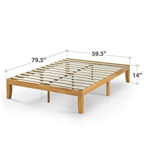 ZINUS Moiz Wood Platform Bed Frame / Wood Slat Support / No Box Spring Needed / Easy Assembly, Natural, Queen