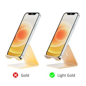 Urmust Desk Cell Phone Stand Holder Aluminum Phone Dock Cradle for iPhone 14 13 12 11 Pro Xs Max Xr X 8 7 6 6s Plus 5 5s 5c, Office Decor Office Supplies Accessories Desk (Gold)