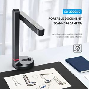 NETUM High-Speed Document Camera, Smart Document Scanner with OCR Function A4 Camera Scanner 8 Mega-Pixel Lens with LED Lights Adjustable and Portable Scanner for Office Classroom Office, SD-3000NC