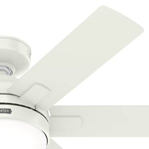 Hunter Fan 44 Inch Casual Fresh White Finish Indoor Ceiling Fan With Light Kit and Remote Control (Renewed)