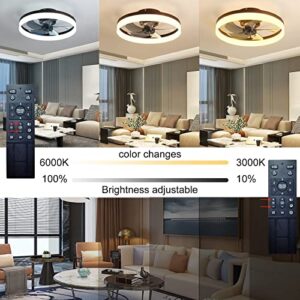 Ceiling Fan Black Ceiling Fans with Lights App & Remote Control, Timing & 3 Led Color Ceiling Fan with Light, 6 Wind Speeds 20In Modern Ceiling Fan for Bedroom, Living Room, Small Room