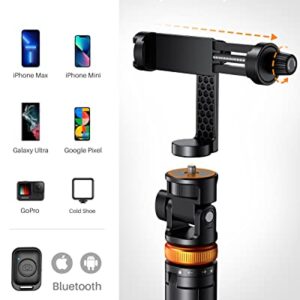 Newest 62" Phone Tripod, EUCOS Selfie Stick Tripod with Remote, Upgraded iPhone Tripod Stand & Travel Tripod, Solidest Cell Phone Tripod Compatible with iPhone 14/13/12 Pro Max/Samsung/GoPro/DJI