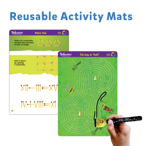 Skillmatics Educational Game - Brain Games, Reusable Activity Mats with Dry Erase Marker, Gifts, Travel Toy, Ages 6 and Up