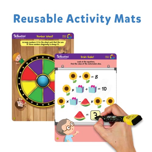 Skillmatics Educational Game - Brain Games, Reusable Activity Mats with Dry Erase Marker, Gifts, Travel Toy, Ages 6 and Up