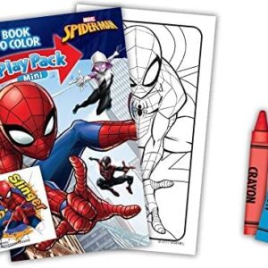 Bendon Mini Play Packs, Each with Mini Coloring Book, 2 Mini Crayons, and a Sticker,10-Pack (Spider-Man)