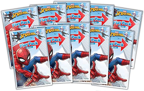 Bendon Mini Play Packs, Each with Mini Coloring Book, 2 Mini Crayons, and a Sticker,10-Pack (Spider-Man)