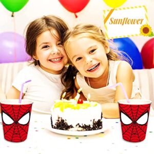 Nuwontun 30PCS Spider Party Birthday Supplies,9oz Disposable Spider Paper Cups for Spider Party Supplies Favors Decorations Tableware.