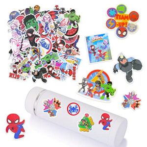 86PCS Spidey Slap Bracelet&Stickers - Spidey and His Amazing Friends Slap Bracelet for Kids Boys & Girls Birthday Party Supplies Favors - Cartoon Spidey Party 50PCS Stickers Carnival Prizes