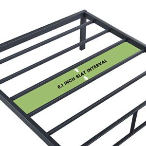 Olee Sleep 14 Inch Tall T-2000 Steel Slat, Non-Slip Center Support, No Box Spring Needed, Easy Assembly, Twin XL Size Bed Frame, Black