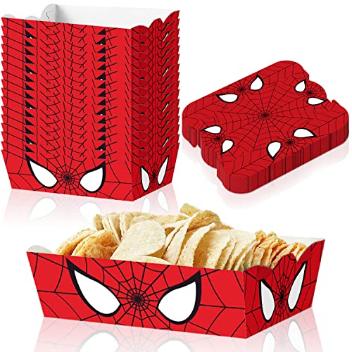 40 Pack Spider Birthday Party Supplies, Spider Food Tray Party Favors Paper Food Serving Tray,Spider Paper Trays.6.7 x 5 x2IN