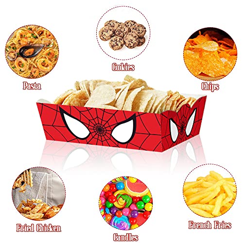 40 Pack Spider Birthday Party Supplies, Spider Food Tray Party Favors Paper Food Serving Tray,Spider Paper Trays.6.7 x 5 x2IN