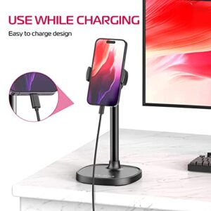 ULANZI Cell Phone Stand Mount for Desk, Vijim HP004 Adjustable Height & Angle Phone Holder, 360 Degree Rotating Desktop Phone Stand for Recording Compatible with iPhone, Samsung Galaxy and All Phones