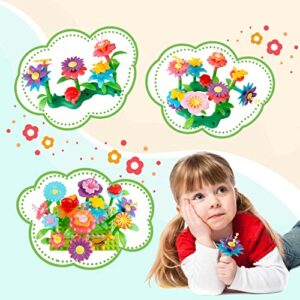 Flower Garden Building Toys for Toddler Girls - Stem Toys for 3 4 5 6 Year Old Kids Preschool Learning Activities, Educational Floral Gardening Stacking Toy Set, Birthday Gifts for Girls Age 3-6